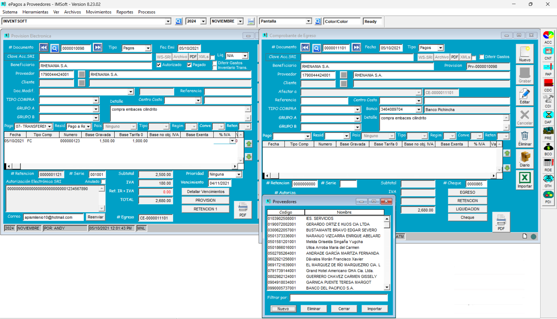 Pagos a Proveedores - IMSoft ERP Software