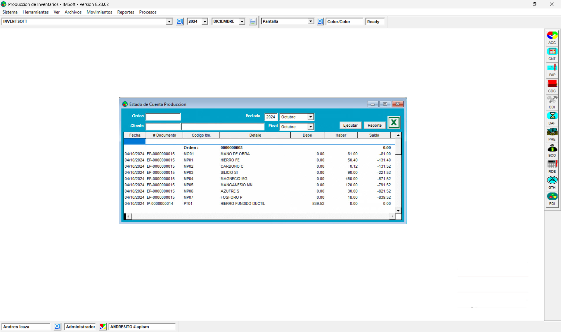 Producción - IMSoft ERP Software